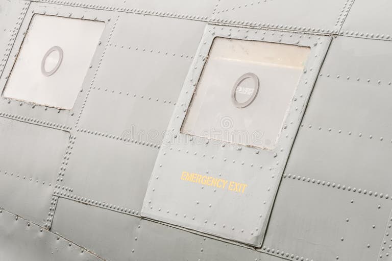 Aircraft Emergency Exit Hatch Stock Photo - Image of windows, aircraft ...