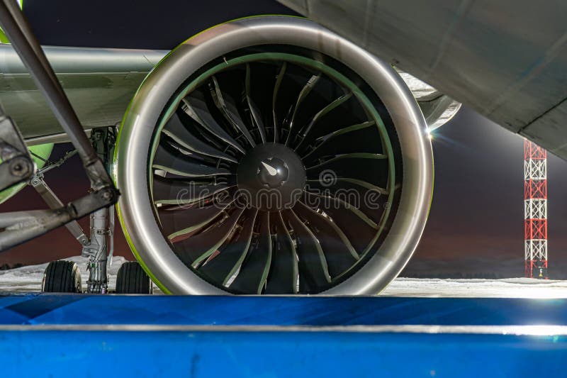 Aircraft Engine Close-up. Color Tone Tuned Photo Stock Photo - Image of ...