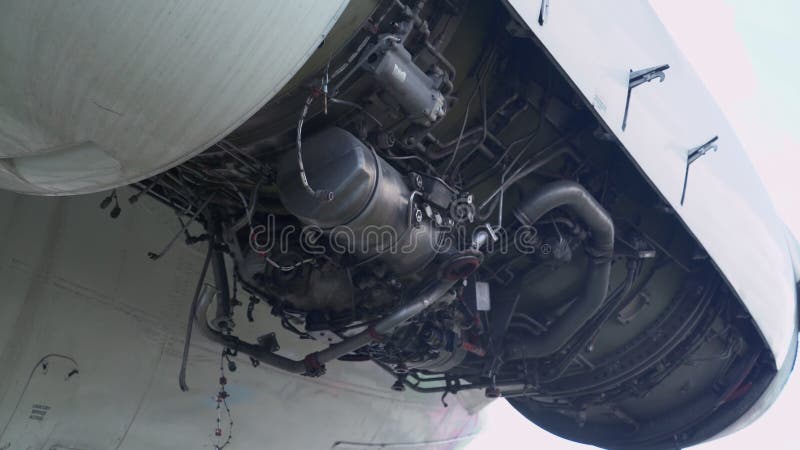 Aircraft engine exploded stock footage. Video of technology - 87909056