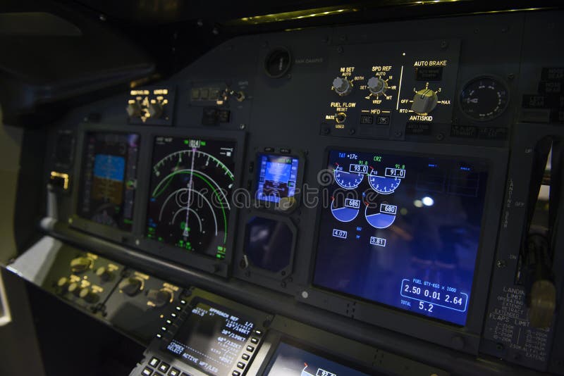 Aircraft Control Panel Display Stock Image - Image of skies, thermal ...