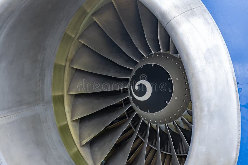 Aircraft Engine Jet Blades and Edge Hood Stock Image - Image of plane ...
