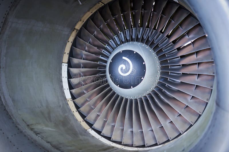 Aircraft Engine Servicing - Opened Panels of a Large Engine of Parked ...