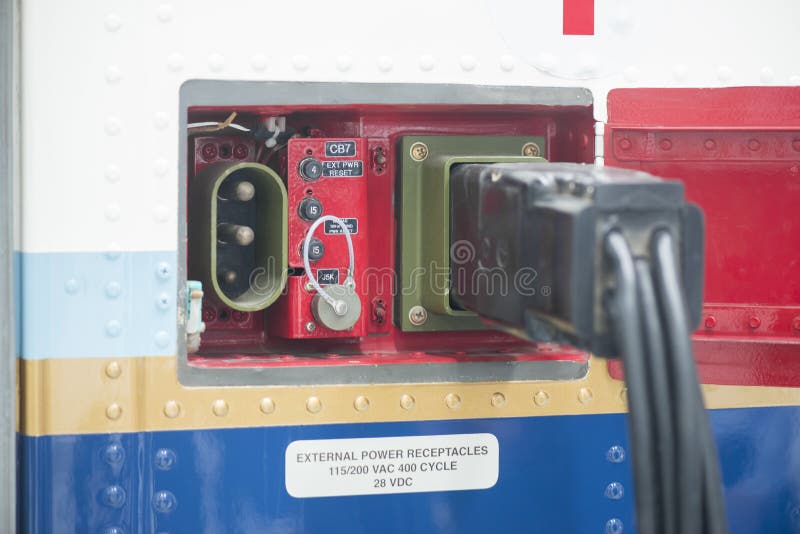 Aircraft External Power Connector Plug. Stock Image - Image of auxilary ...