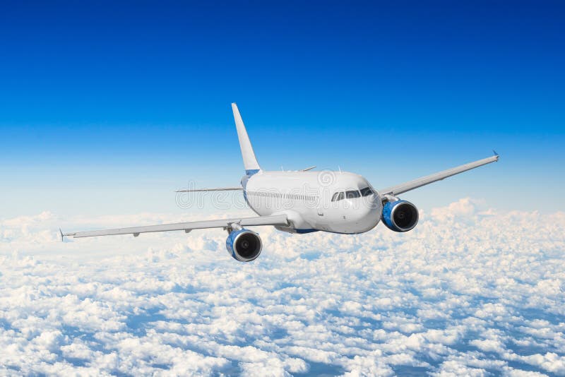 Aircraft Flies Height, Flight Level High in the Sky Above the Clouds ...