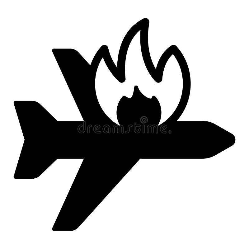 Aircraft Flight Crash Solid Icon, Insurance Event Concept. Vector Graphics Stock Illustration ...