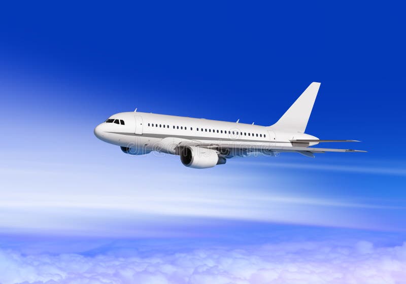 Aircraft Flying in Cloud Sky Stock Photo - Image of arrival, landing ...