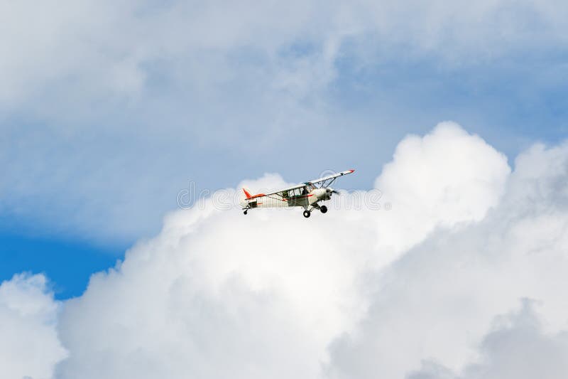 Aircraft Flying in the Clouds in the Sky Stock Image - Image of ...