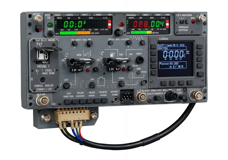 Aircraft Fuel Quantity Indicator Panel Isolated on White Background ...