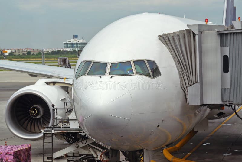 Aircraft at Gate stock image. Image of motor, engine, business - 4401307