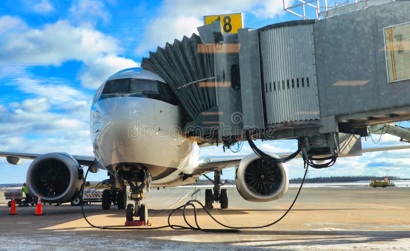 An Aircraft at the Gate in Halfax International Airport Stock Photo ...