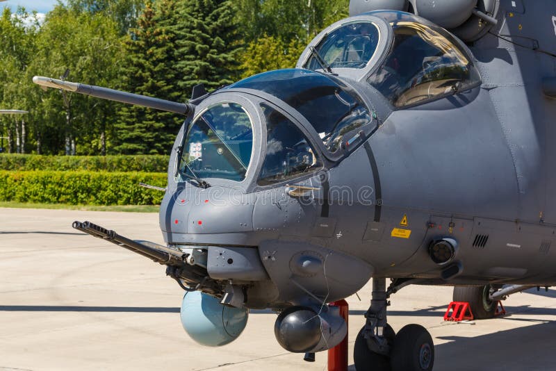 Aircraft Gun Installed on Military Helicopter Stock Image - Image of ...