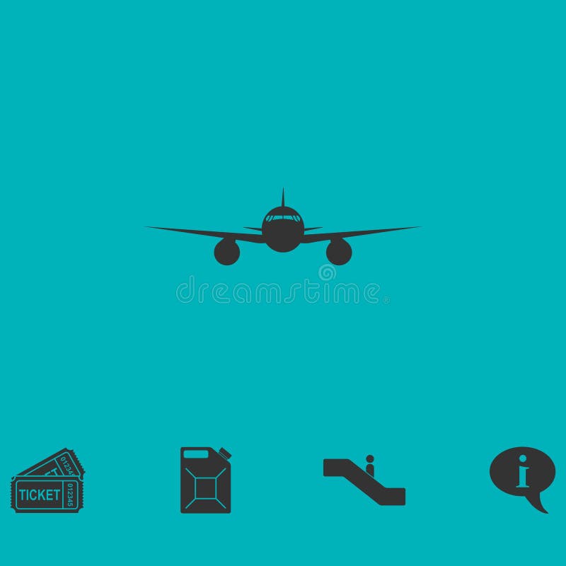 Aircraft icon flat stock vector. Illustration of concept - 137888840