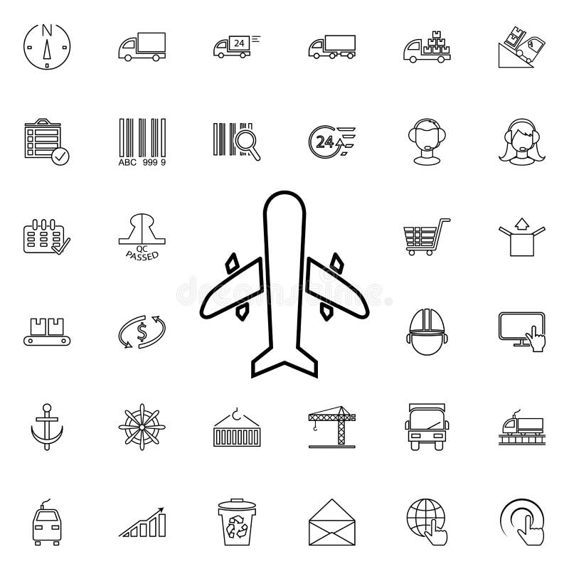 Aircraft Icon. Universal Set of Cargo Logistic for Website Design and ...