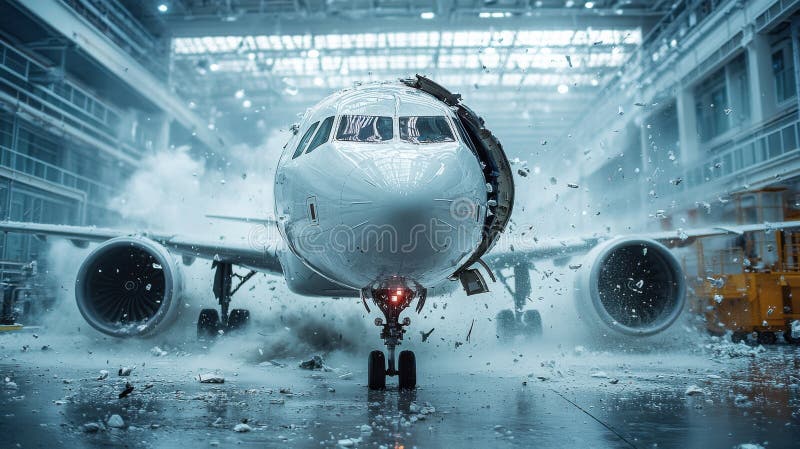 Aircraft Impact Test Demonstration in a Technical Indoor Facility Stock ...