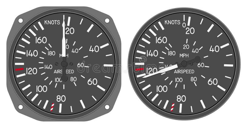 Aircraft Indicators 5 - 480B Dashboard Set Stock Illustration ...