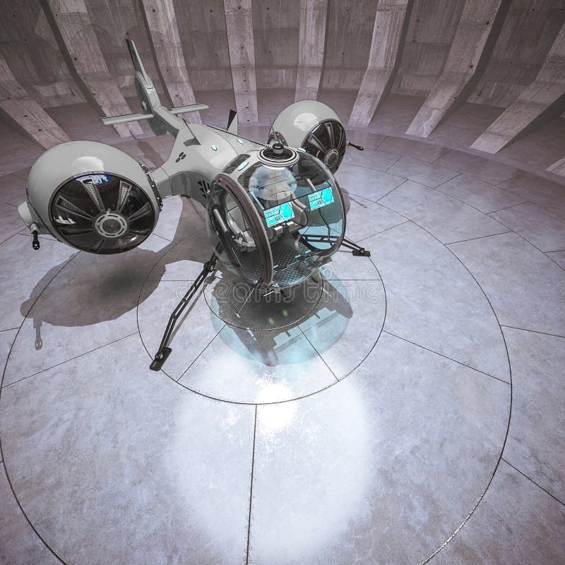 Aircraft Inside of the Concrete Hangar Cool View with Copy Space Stock ...