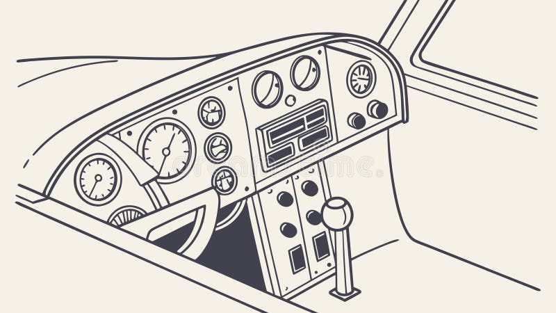 Aircraft Instrument Panel, Flight Technology. Vector Design Generative ...