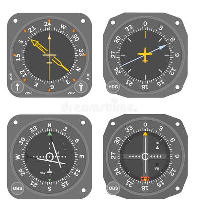 Aircraft instruments (#5) stock illustration. Illustration of dial ...