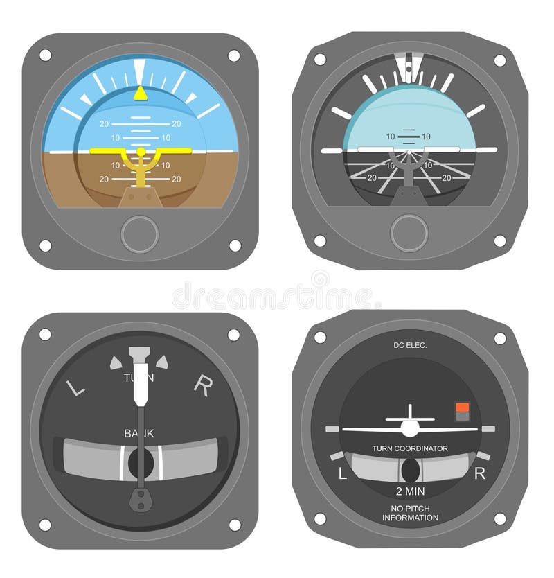 Basic flight instruments stock vector. Illustration of artificial ...