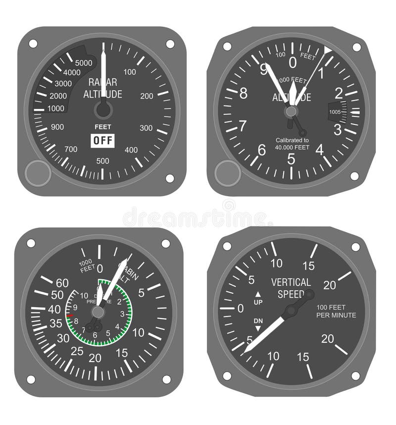 Aircraft Instruments Set #3 Stock Illustration - Illustration of ...