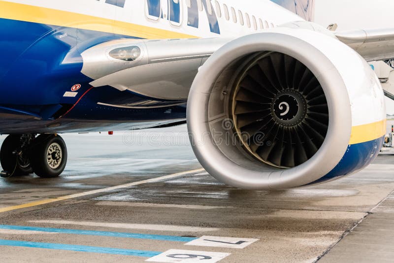 Aircraft Jet Engine from Airliner Short before Take Off Stock Image ...
