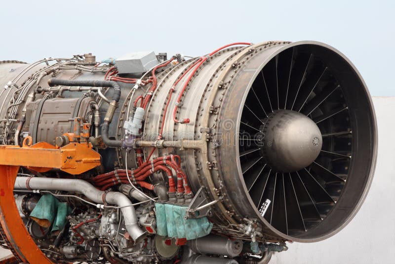 Opened two aircraft engine stock image. Image of motor - 5849993