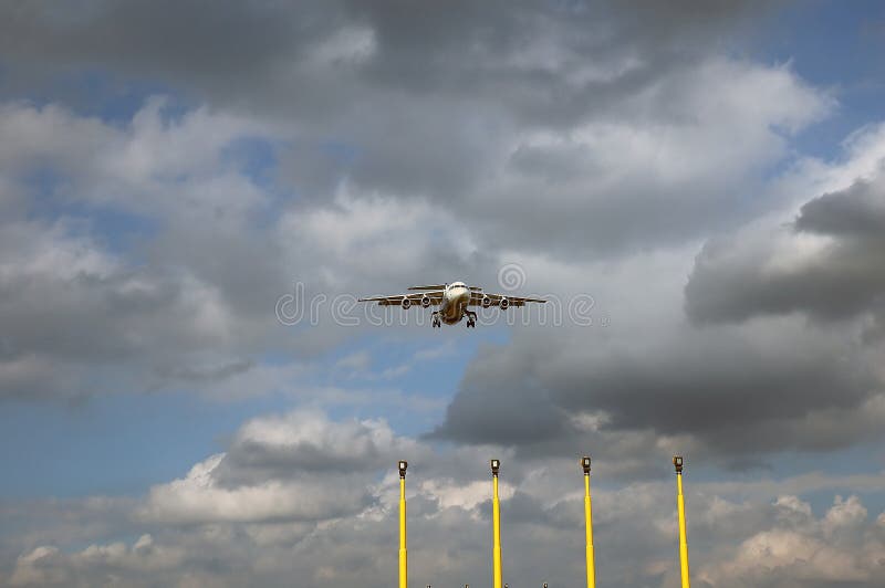 Aircraft landing approach stock photo. Image of airborne - 2447828