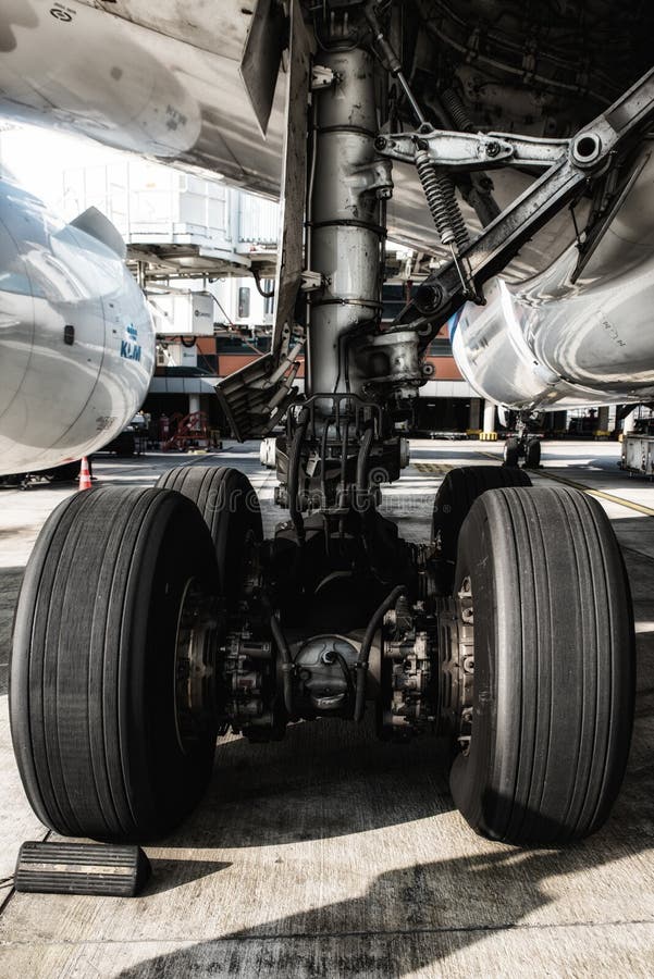 Aircraft landing gear editorial stock photo. Image of transportation ...