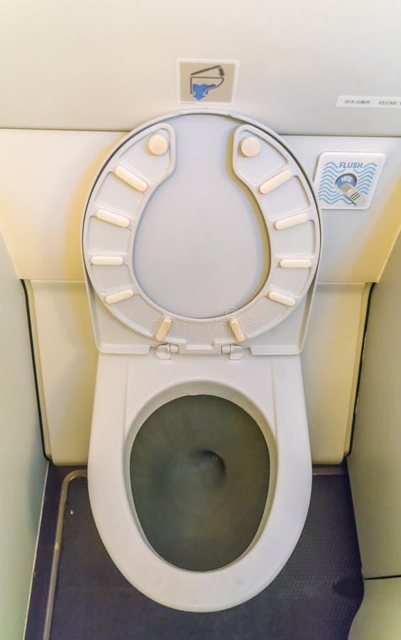 Aircraft Lavatory Toilets Aboard a Jetliner Airplane . Stock Image ...