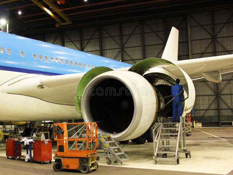 Aircraft maintenance stock photo. Image of hangar, aeroplane - 26634938