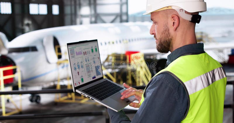 Aircraft Maintenance and Repair at Airport Stock Image - Image of ...