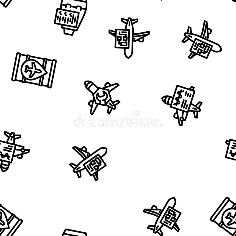 Aircraft Mechanic Aviation Seamless Pattern Vector Stock Vector ...