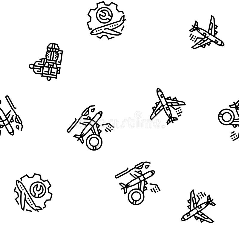 Aircraft Mechanic Seamless Pattern Vector Stock Vector - Illustration ...