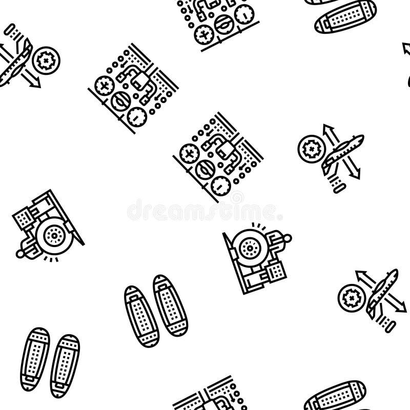 Aircraft Mechanic Seamless Pattern Vector Stock Vector - Illustration ...
