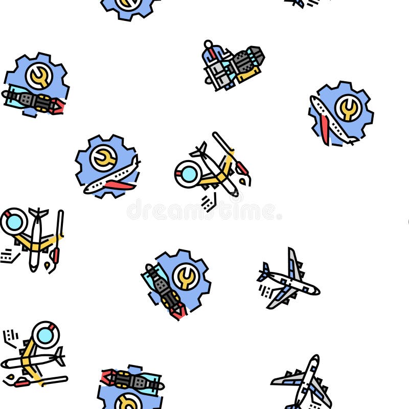 Aircraft Mechanic Seamless Pattern Vector Stock Illustration ...