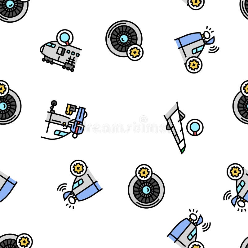 Aircraft Mechanic Seamless Pattern Vector Stock Vector - Illustration ...
