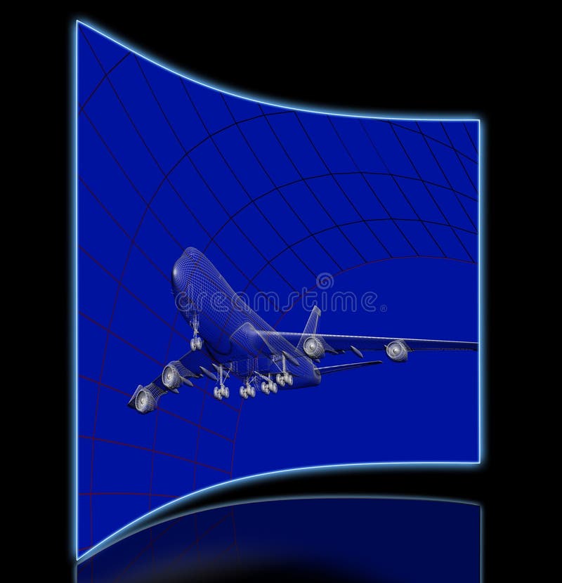 Aircraft Model in Wind Tunnel Stock Illustration - Illustration of wire ...