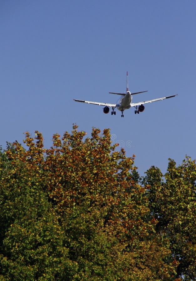 Low-flying Air Plane during Its Approach Stock Image - Image of ...