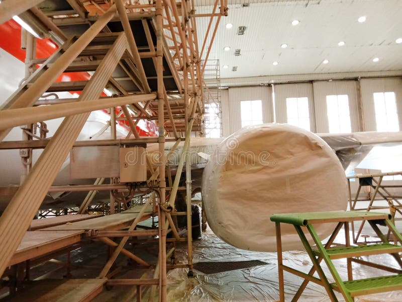 Aircraft Painting stock photo. Image of process, finishing - 145821118