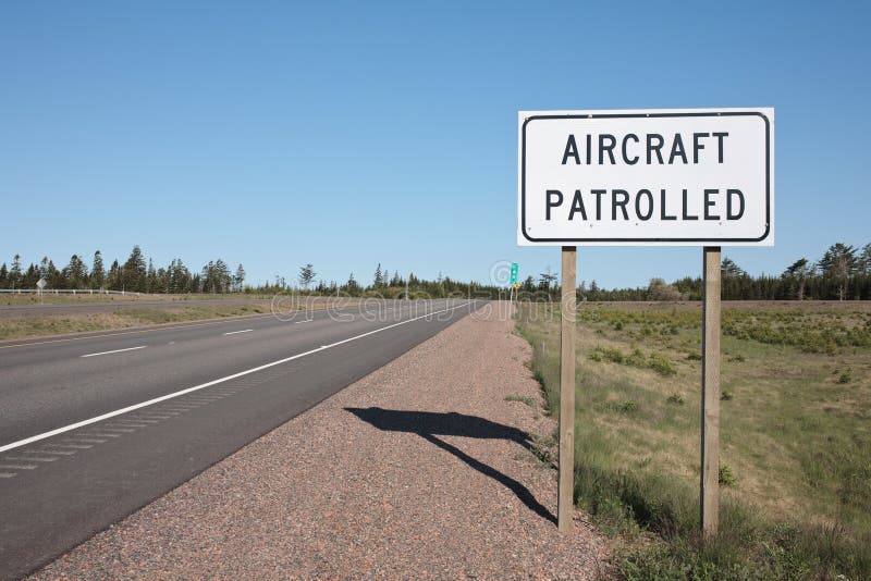 Aircraft Patrolled Sign stock image. Image of surveillance - 55236075