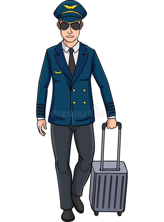 Aircraft Pilot Cartoon Colored Clipart Stock Vector - Illustration of ...