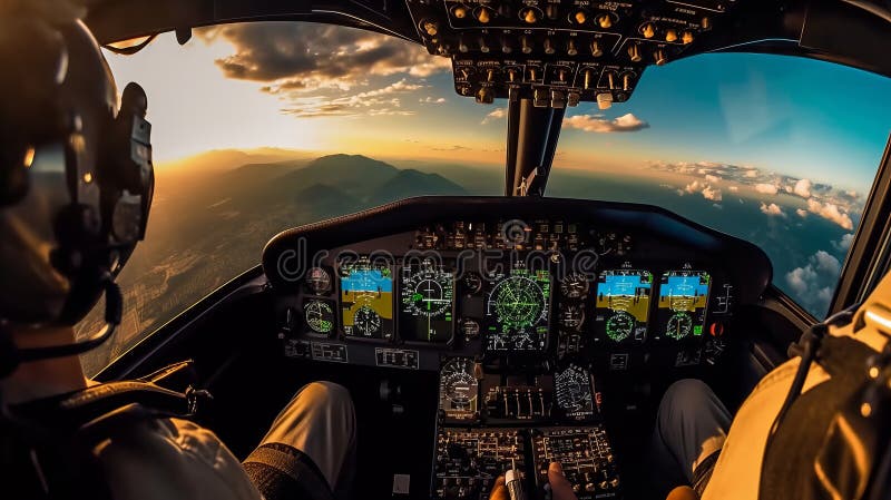 Aircraft Pilot First Person View. Generative AI. Stock Illustration ...