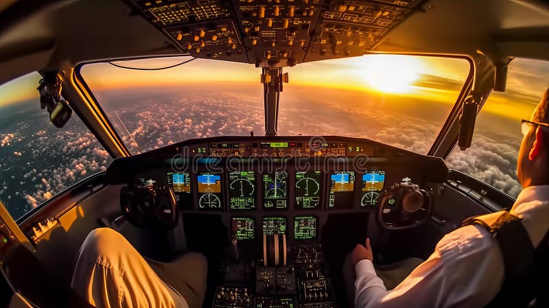 Aircraft Pilot First Person View. Generative AI. Stock Photo - Image of ...
