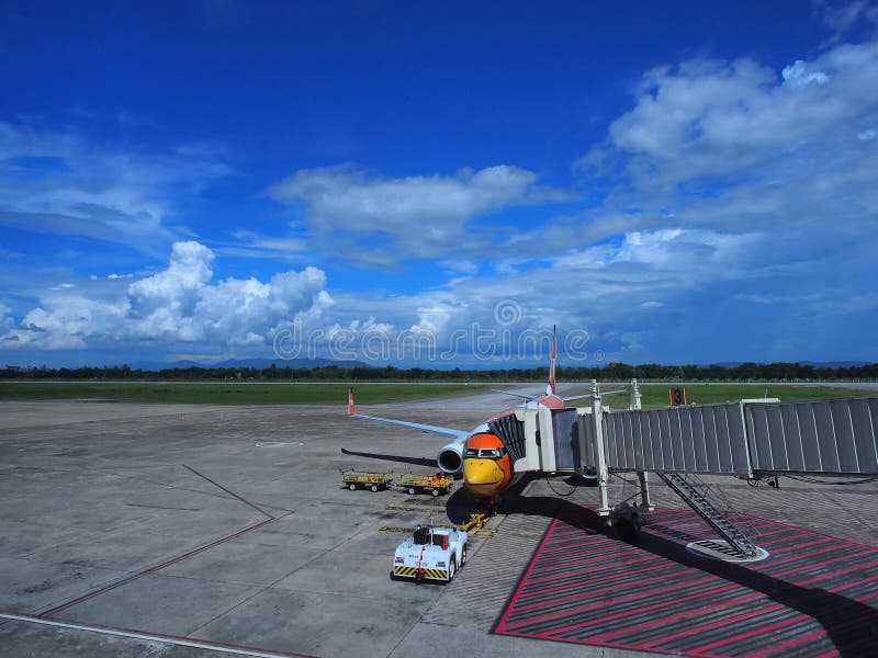 Aircraft in Pit Under Blue Sky Editorial Stock Photo - Image of ...