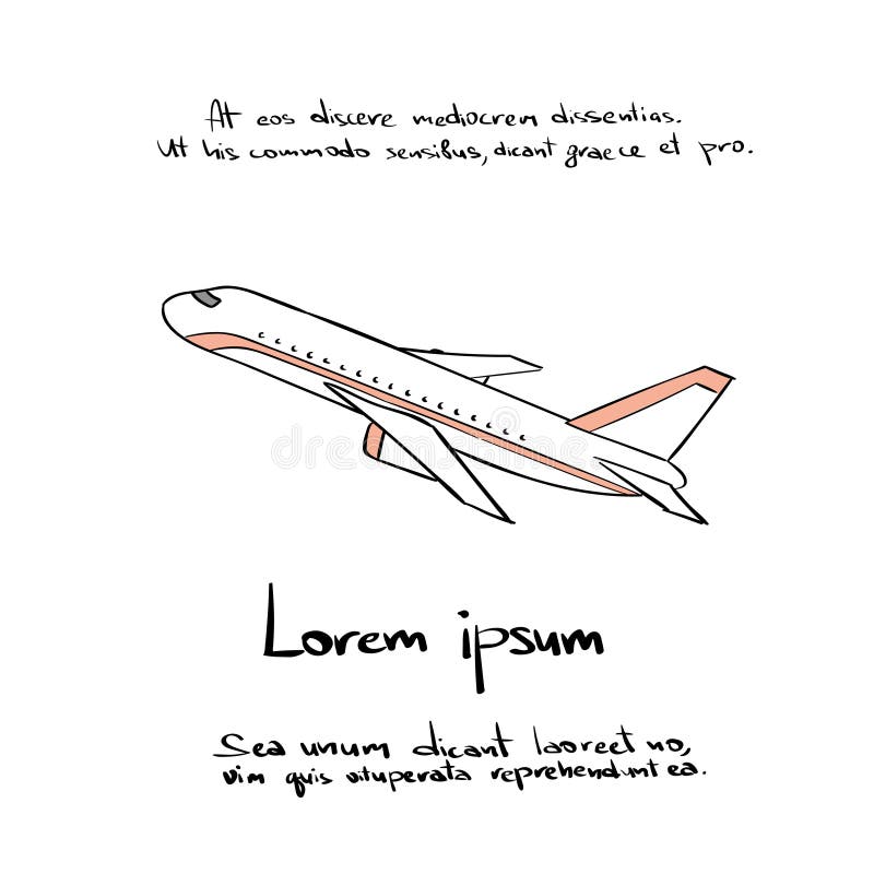 Aircraft Plane Hand Draw Color Vector Stock Vector - Illustration of ...