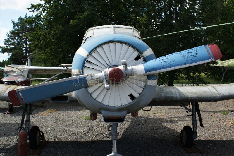 Aircraft Propeller. Front View of an Old Airplane. Stock Photo - Image ...