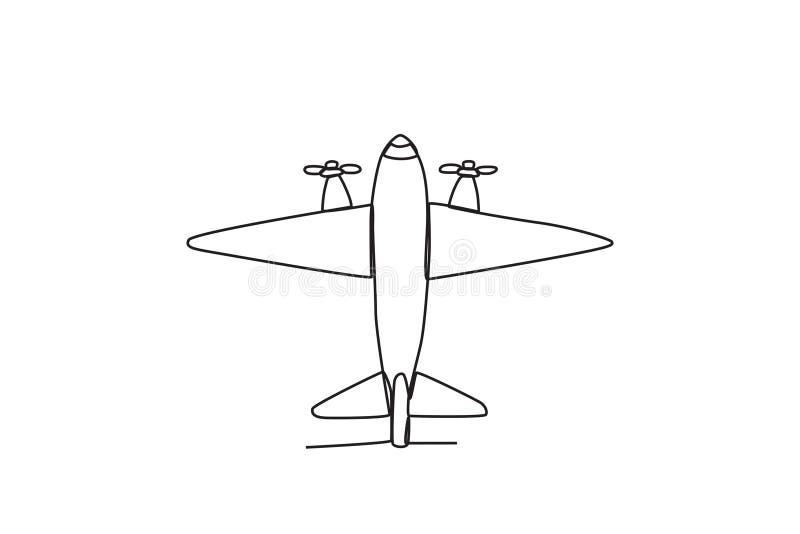 An Aircraft with Propellers Stock Vector - Illustration of retro ...