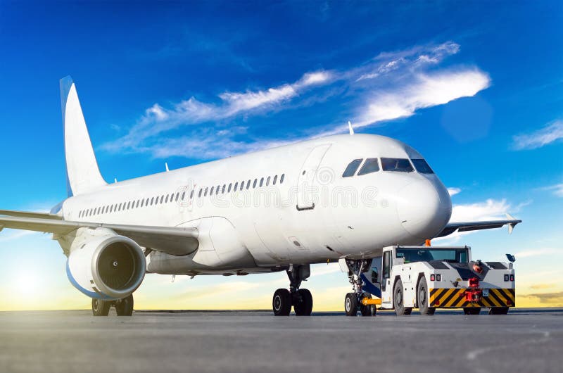 Aircraft for Push Back at the Airport before Flying Stock Image - Image ...