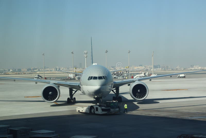 Aircraft pushing back view editorial stock photo. Image of landing ...