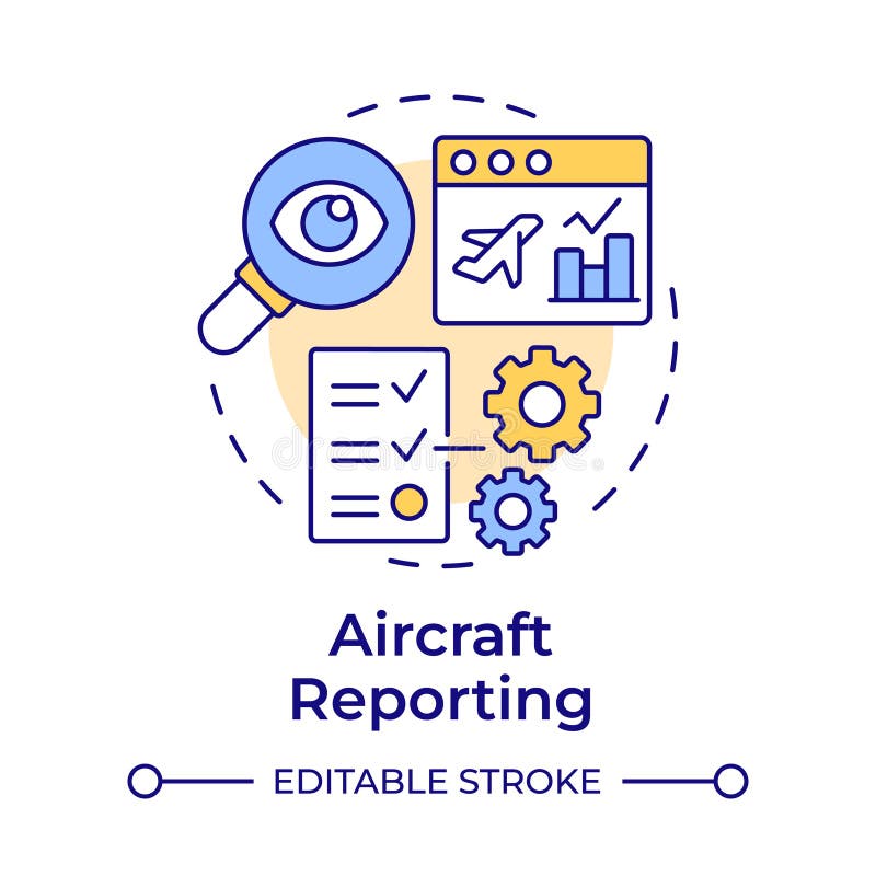 Aircraft Reporting Multi Color Concept Icon Stock Vector - Illustration ... Aircraft Reporting Multi Color Concept Icon Stock Vector - Illustration ...